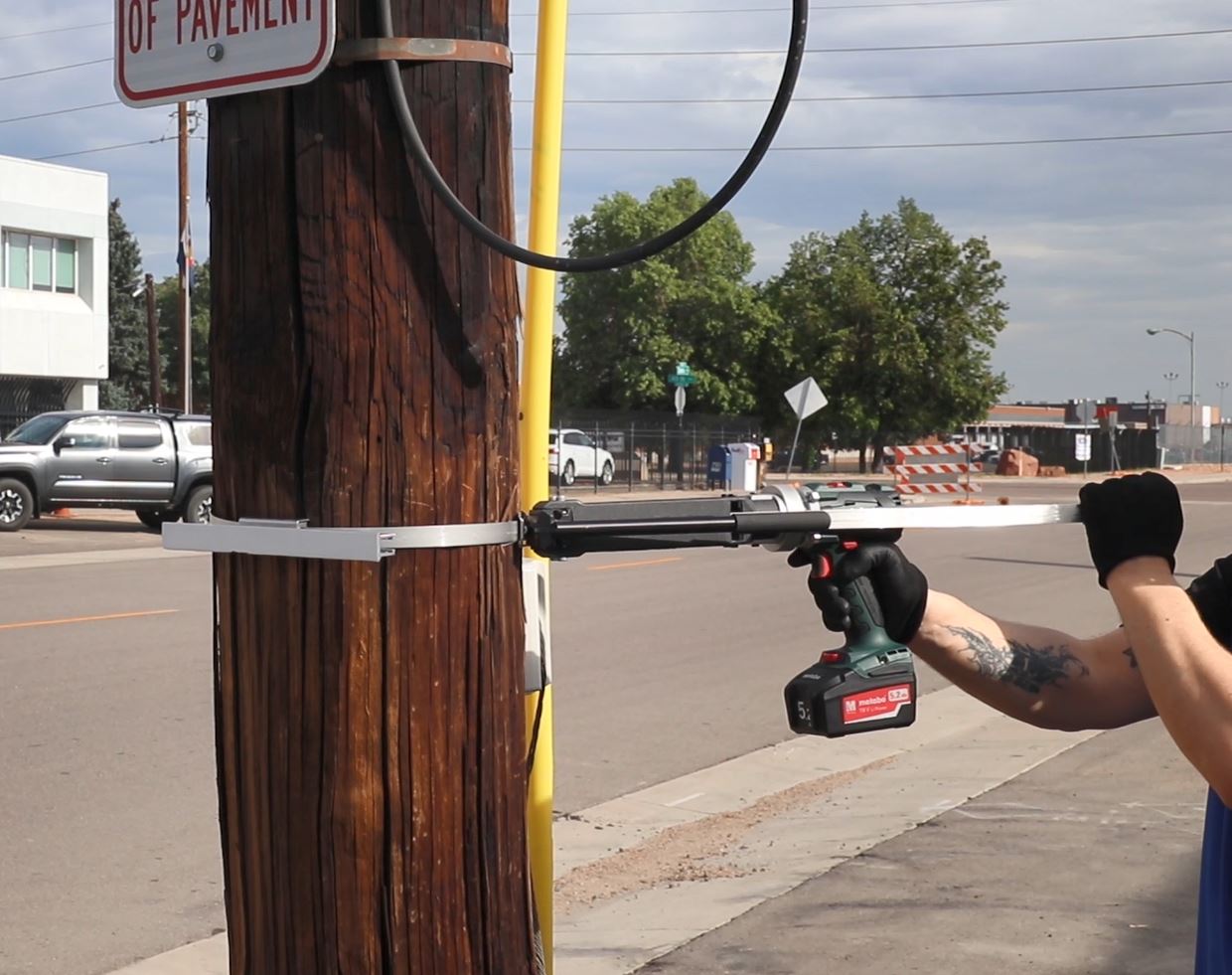 Sign Mounting With BAND-IT Ultra-Lok®, Brackets, & Hardware | BAND-IT